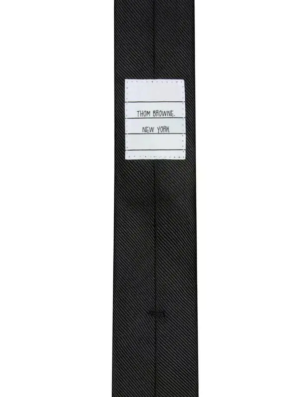 Thom Browne Logo-jacquard Silk Neck Tie - Black