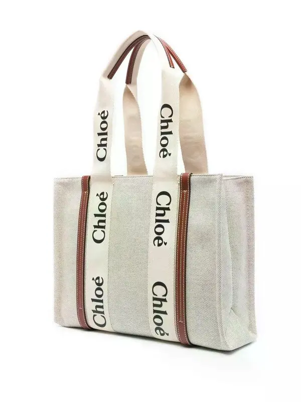 Chloé Woody Logo-print Tote - Neutrals