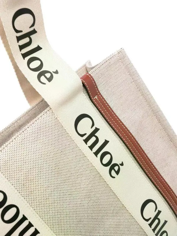 Chloé Woody Logo-print Tote - Neutrals