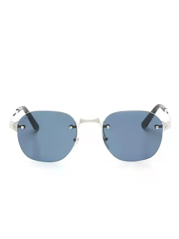Cartier Round-frame Rimless Sunglasses - Silver