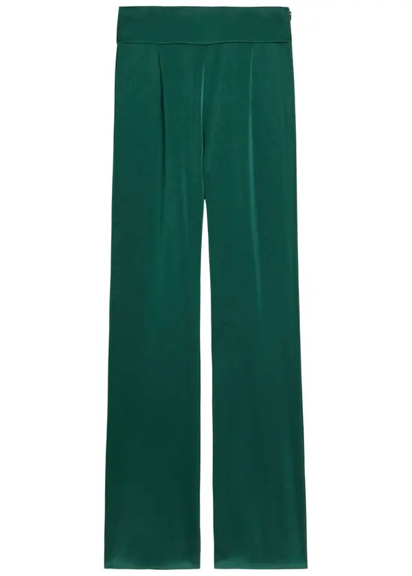Galvan Sculpted Flared-leg Satin Trousers