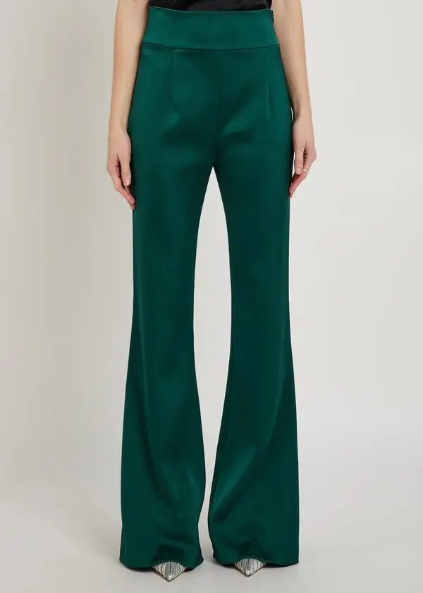 Galvan Sculpted Flared-leg Satin Trousers