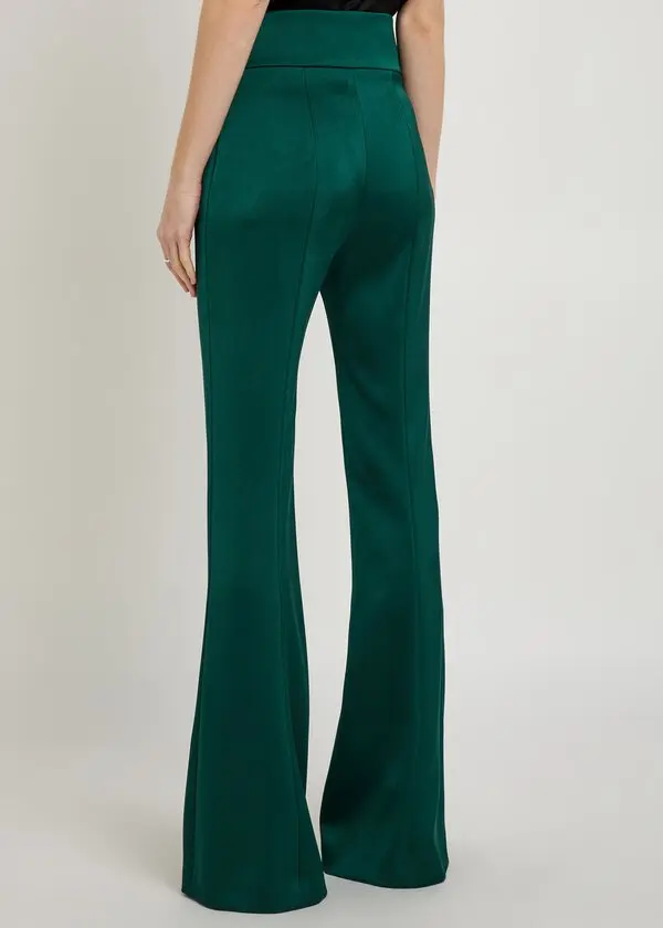 Galvan Sculpted Flared-leg Satin Trousers