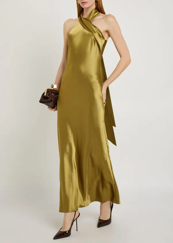 galvan green dress Sienna Gown - Matcha 34 | Galvan