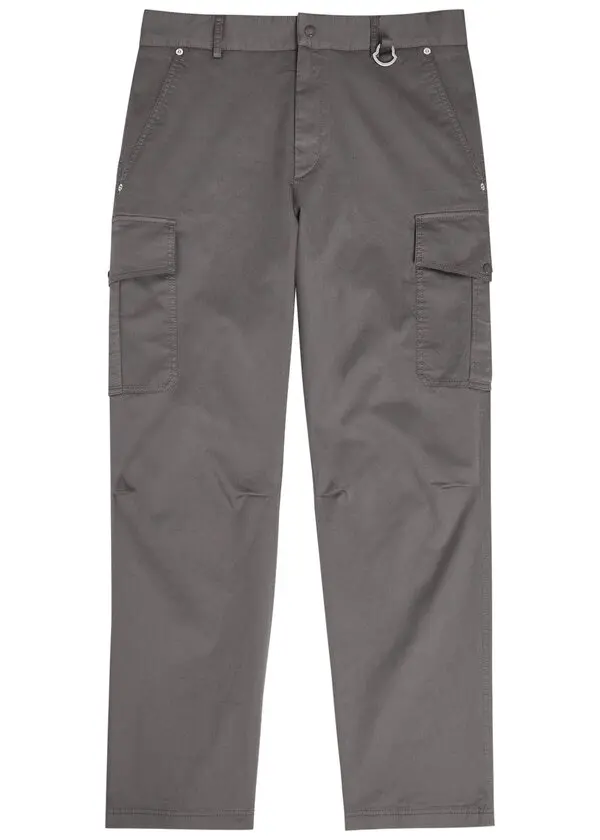 Moncler Stretch-cotton Cargo Trousers - Charcoal