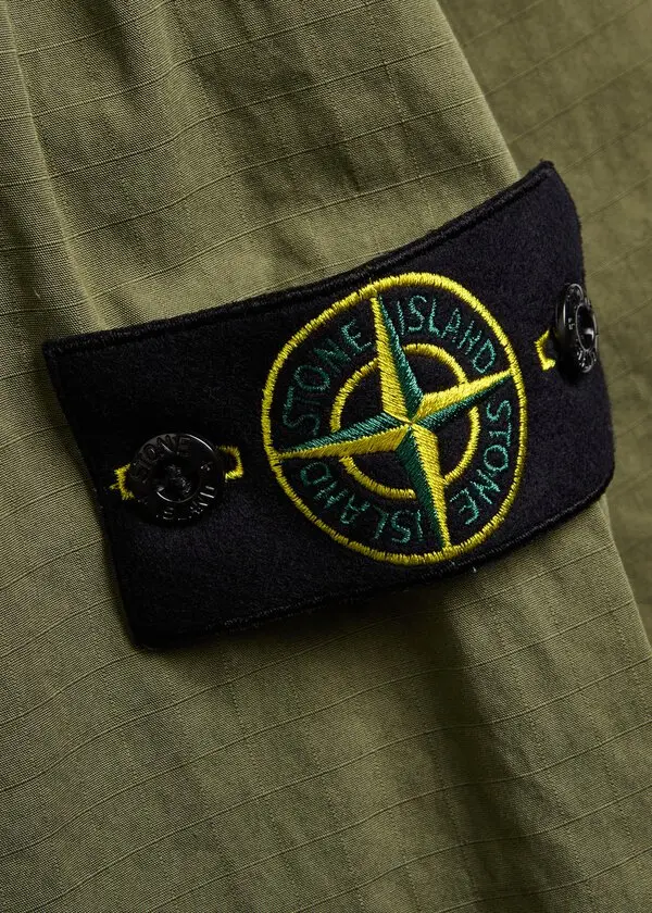 Stone Island Logo Cotton-poplin Overshirt