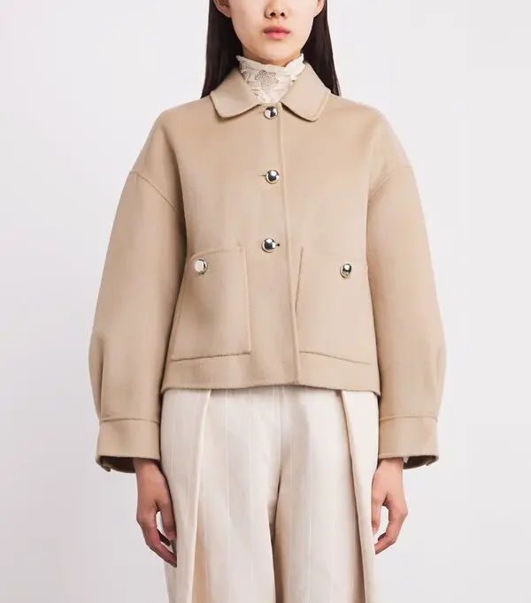 Maje Wool-blend Cropped Jacket