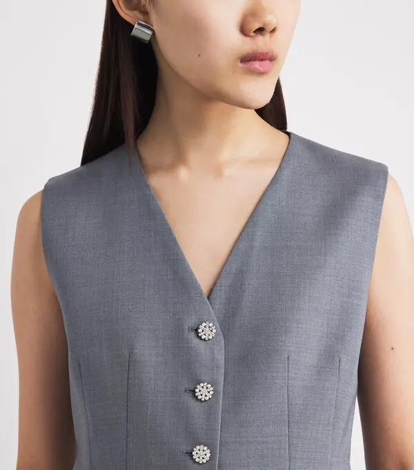 Maje Wool-blend Waistcoat - Black