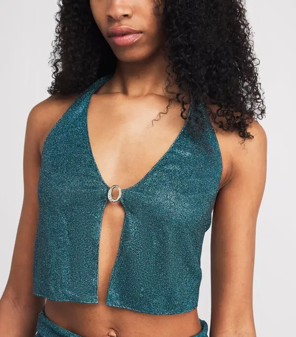 Oseree Lumière Halterneck Top - Blue