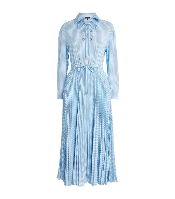 Maje Striped Maxi Shirt Dress - Blue