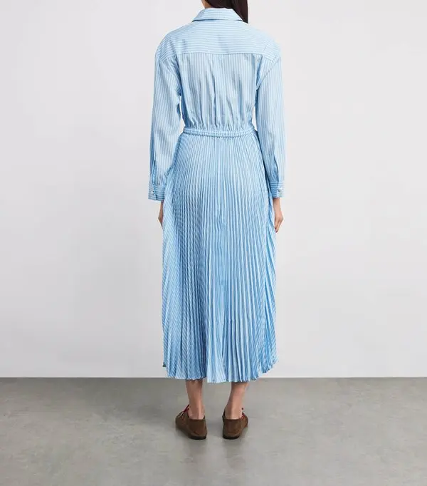maje striped shirt dress Striped patchwork dress Blue For Women