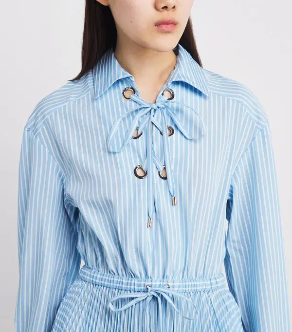maje long striped shirt dress Maje Long Striped Shirt Dress