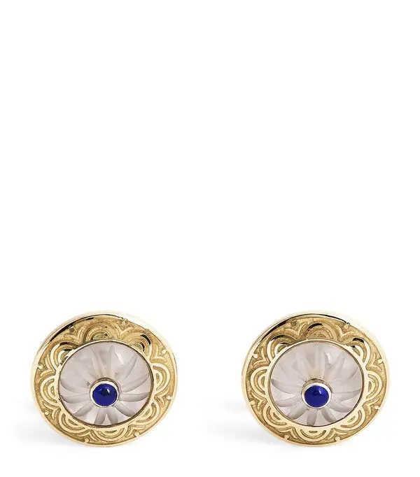 DEAKIN & FRANCIS Yellow Gold And Sapphire Cufflinks - Blue