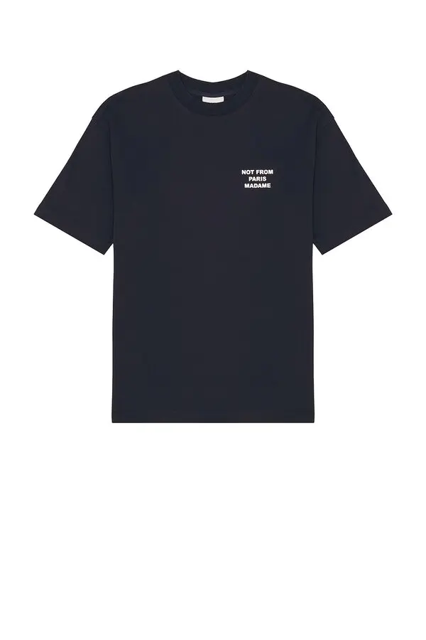 Drole De Monsieur Bold Slogan T-shirt In Blue - Navy