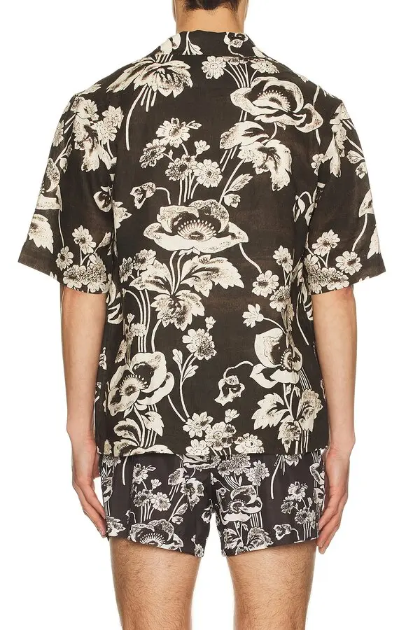 Commas Painted Peonies Bowling Shirt