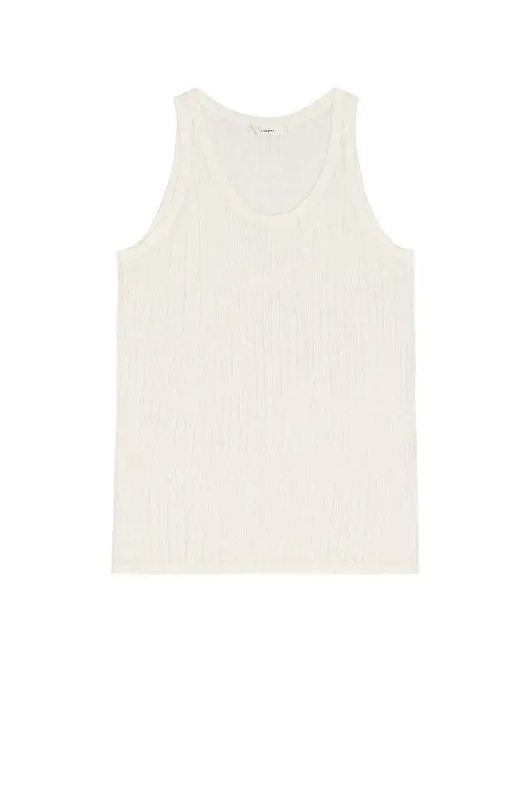 Commas Pointelle Knit Tank In White - Off White