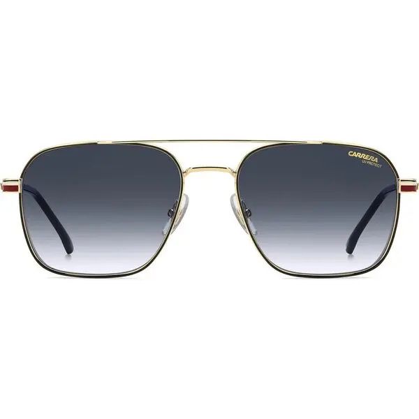 Carrera Eyewear 57mm Oversized Aviator Sunglasses - Gold Striped Red/dk Blue Sf