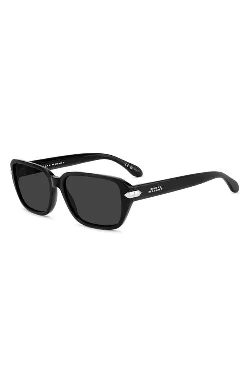 Isabel Marant 58mm Rectangular Sunglasses - Black/grey