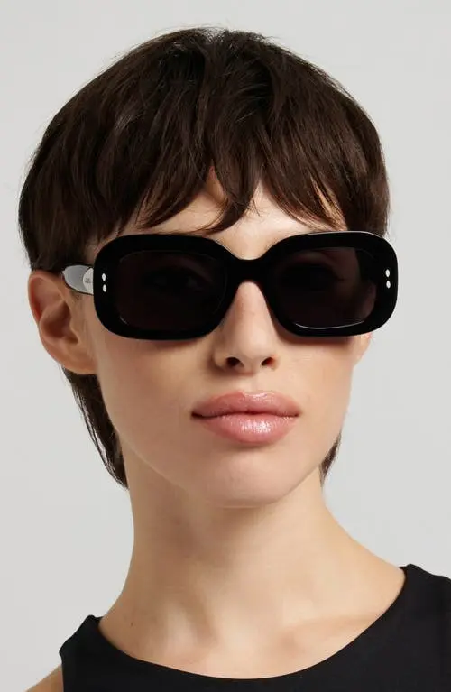 Isabel Marant 53mm Rectangular Sunglasses - Black/grey