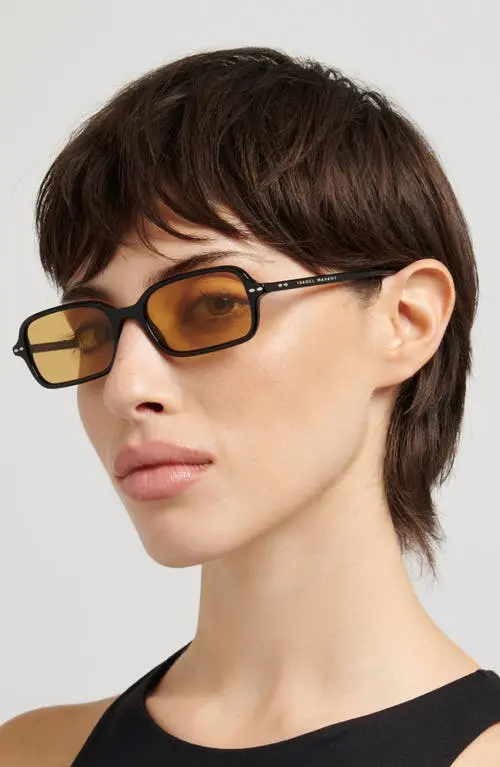 Isabel Marant 52mm Rectangular Sunglasses - Black/yellow