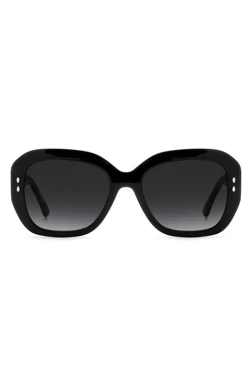 Isabel Marant 55mm Rectangular Sunglasses - Black/dark Grey Sf