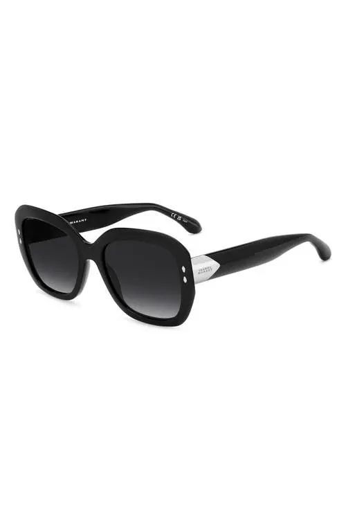 Isabel Marant 55mm Rectangular Sunglasses - Black/dark Grey Sf