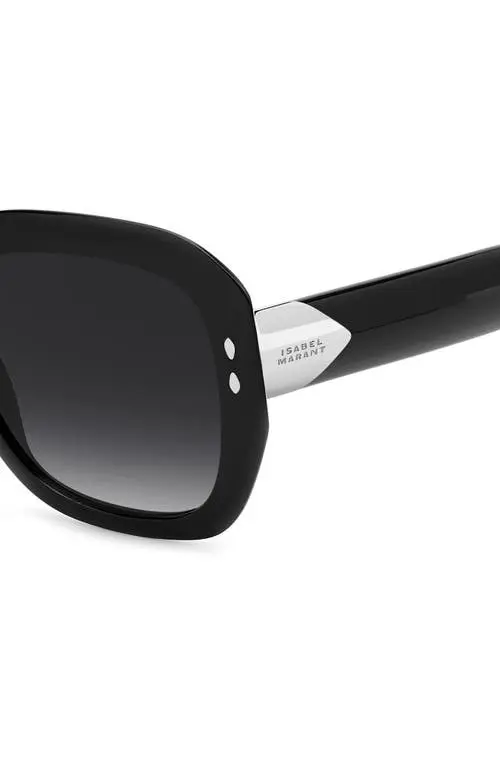 Isabel Marant 55mm Rectangular Sunglasses - Black/dark Grey Sf