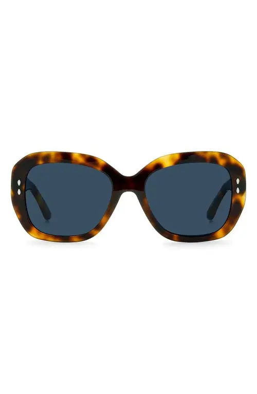 Isabel Marant 55mm Rectangular Sunglasses - Brown Havana/blue