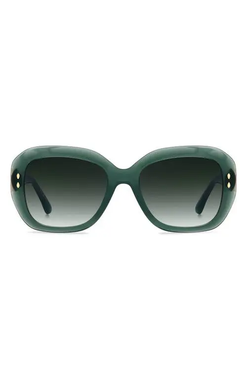 Isabel Marant 55mm Rectangular Sunglasses - Green/green Shaded