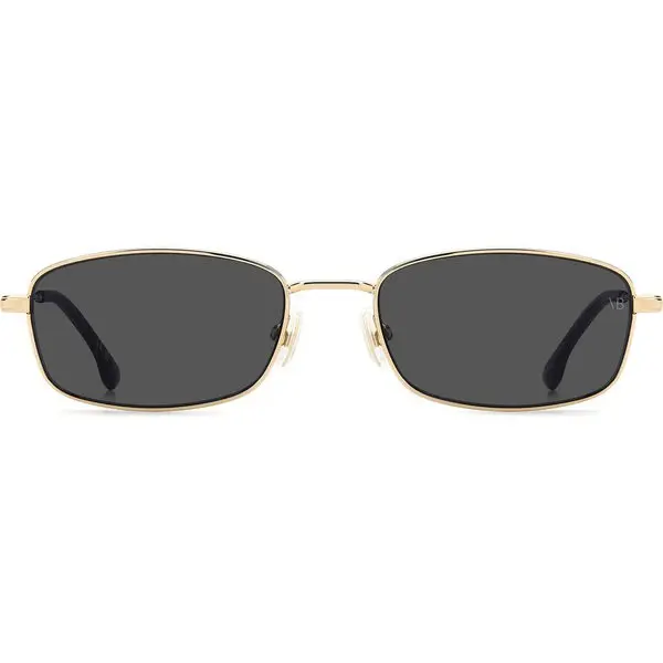 Victoria Beckham 55mm Rectangular Sunglasses - Gold Black/grey