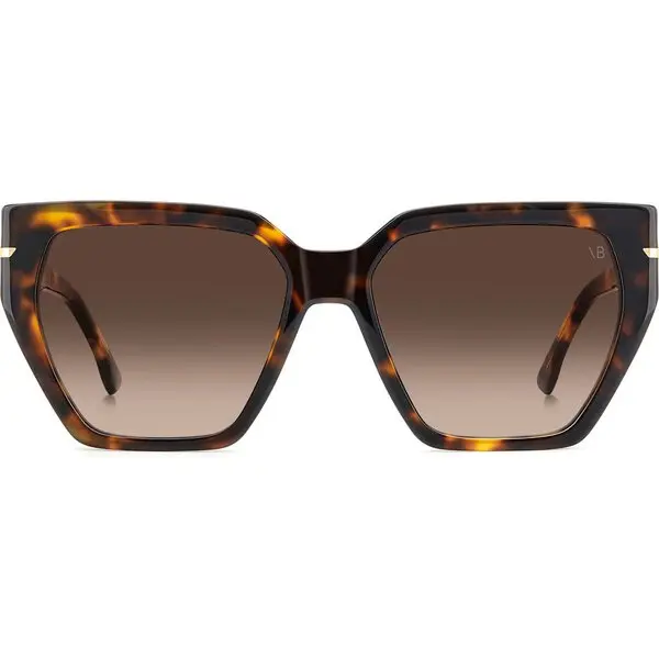 Victoria Beckham 57mm Gradient Square Sunglasses - Brown Havana/brown Sf