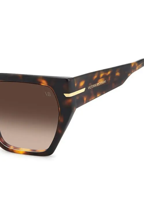 Victoria Beckham 57mm Gradient Square Sunglasses - Brown Havana/brown Sf