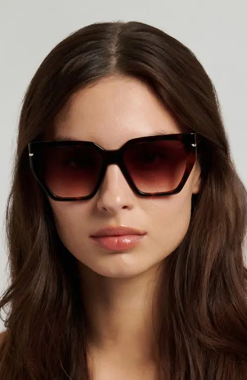 Victoria Beckham 57mm Gradient Square Sunglasses - Brown Havana/brown Sf