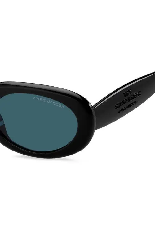 Marc Jacobs 53mm Oval Sunglasses - Black/blue