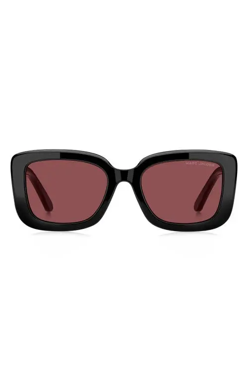 Marc Jacobs 53mm Square Sunglasses - Black/burgundy
