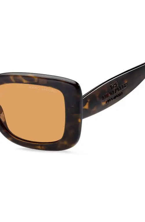 Marc Jacobs 53mm Square Sunglasses - Havana/orange
