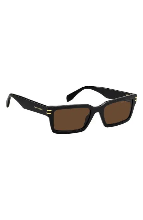 Marc Jacobs 54mm Rectangular Sunglasses - Black/brown