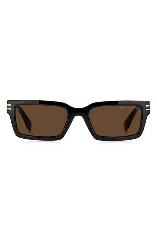 Marc Jacobs 54mm Rectangular Sunglasses - Black/brown