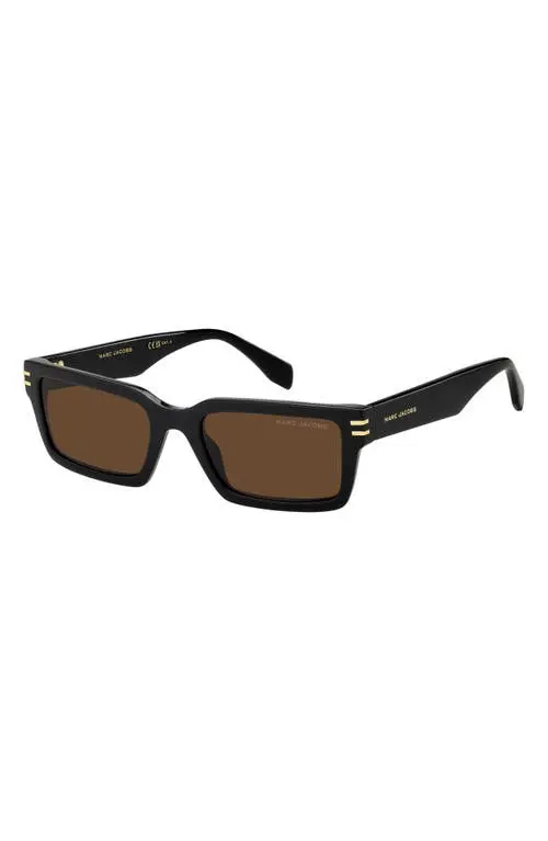 Marc Jacobs 54mm Rectangular Sunglasses - Black/brown