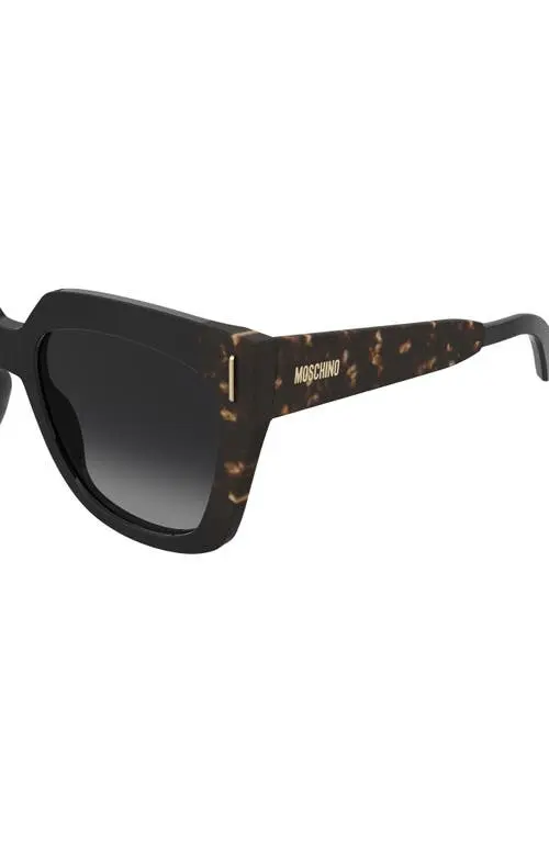 Moschino 55mm Square Sunglasses - Black Havana/dark Grey
