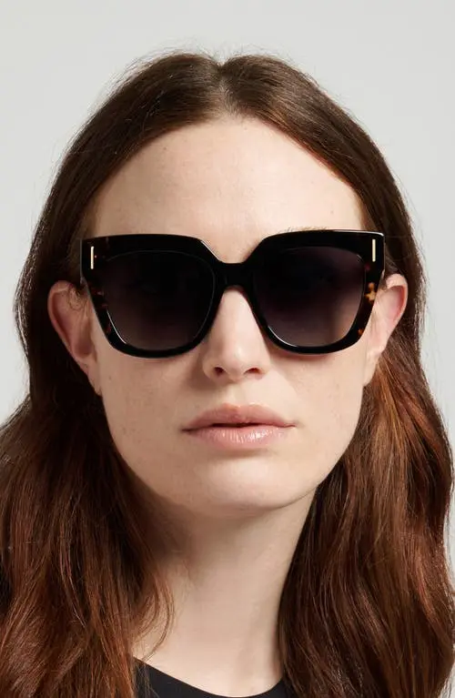 Moschino 55mm Square Sunglasses - Black Havana/dark Grey