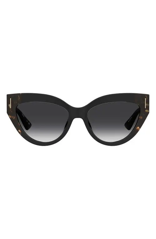 Moschino 56mm Cat Eye Sunglasses - Black Havana/dark Grey Sf