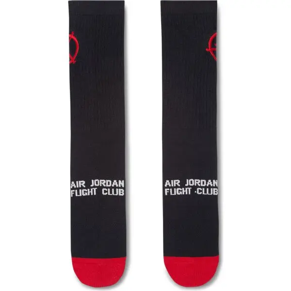JORDAN Cushioned Crew Socks - Black/university Red/red