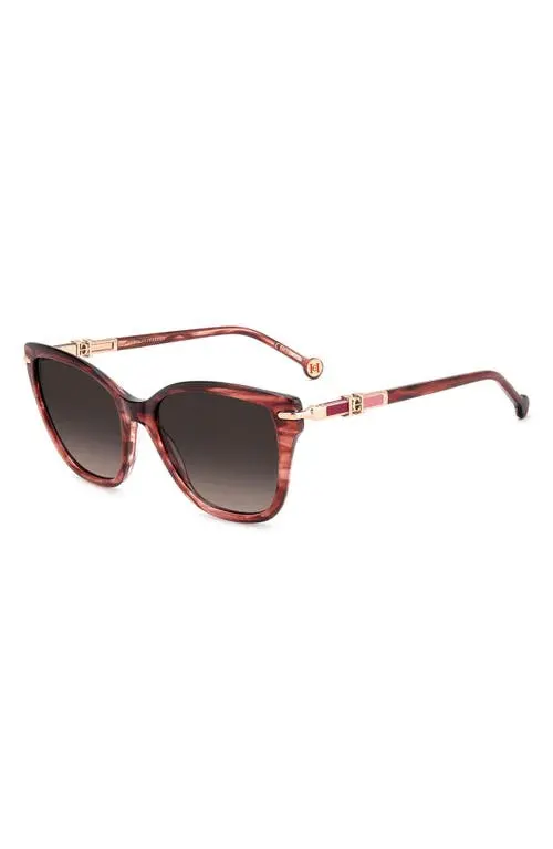 Carolina Herrera 55mm Gradient Cat Eye Sunglasses - Red Horn/brown Sf