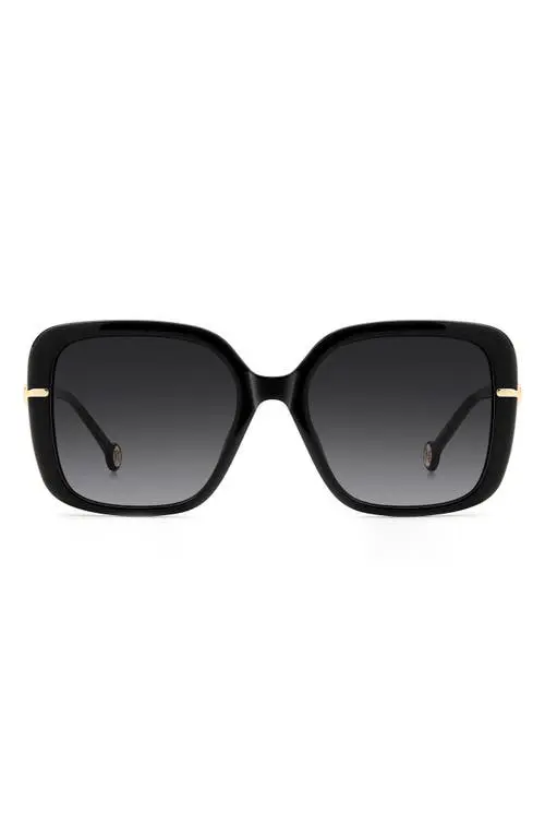 Carolina Herrera 55mm Gradient Square Sunglasses - Black/dark Grey Sf