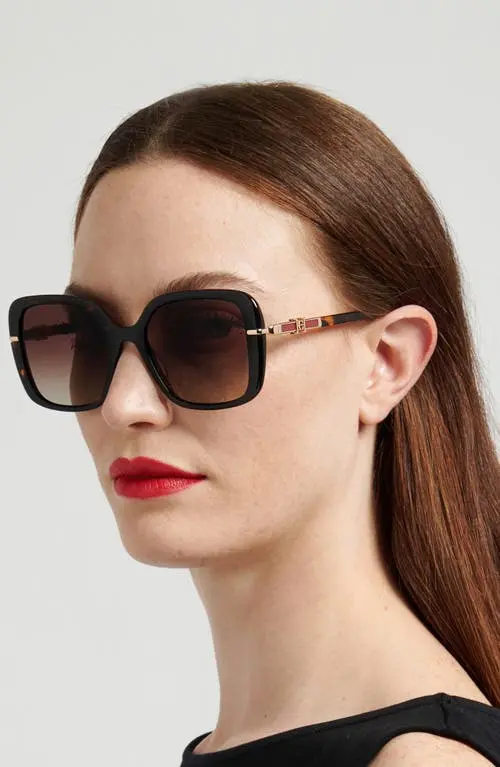 Carolina Herrera 55mm Gradient Square Sunglasses - Havana/brown Sf