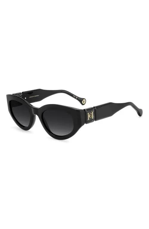 Carolina Herrera Her 52mm Gradient Oval Sunglasses - Black/dark Grey Sf