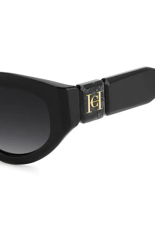 Carolina Herrera Her 52mm Gradient Oval Sunglasses - Black/dark Grey Sf