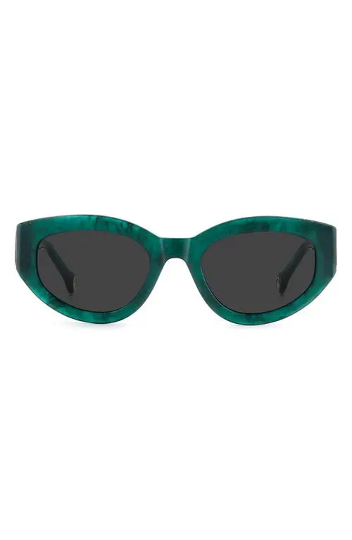 Carolina Herrera Her 52mm Gradient Oval Sunglasses - Green Marble Black/grey