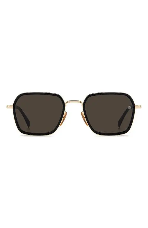 DB EYEWEAR BY DAVID BECKHAM 53mm Square Sunglasses - Gold Black/grey